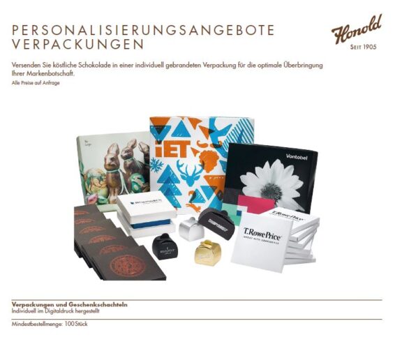 Personalisierungsmöglichkeiten & Versandlösungen - Confiserie Honold AG